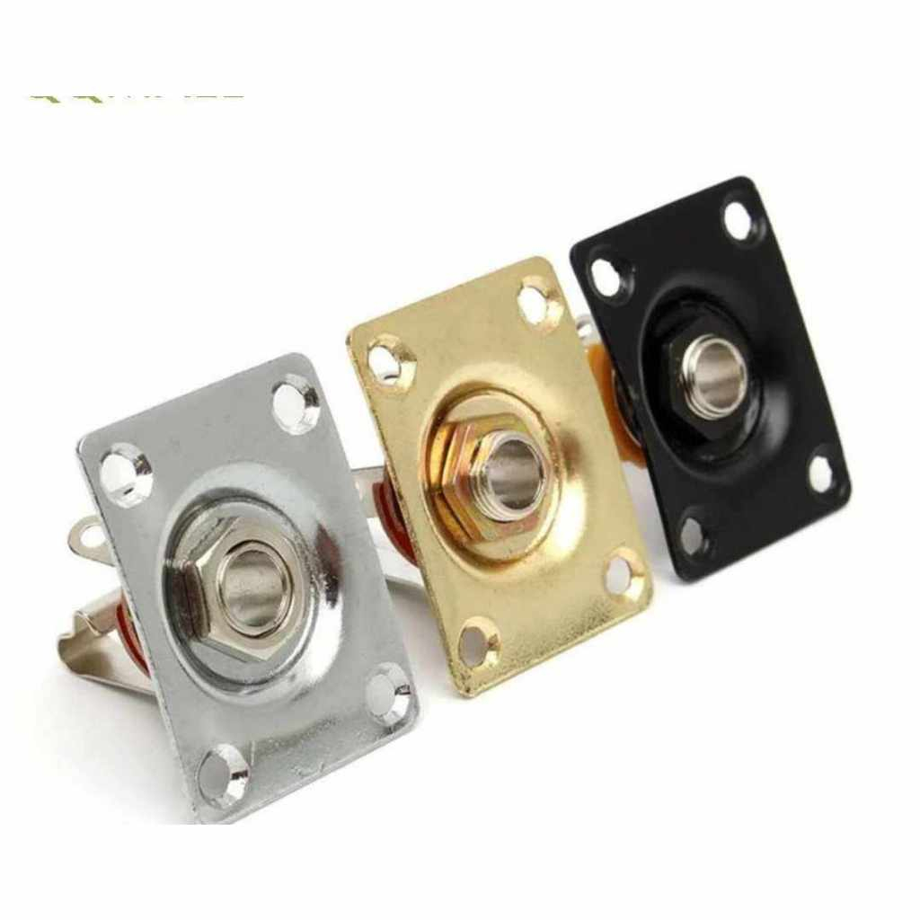 NEW, JACK PLATE Square Style Guitar Bass 1/4 Output Input Jack for LP ...