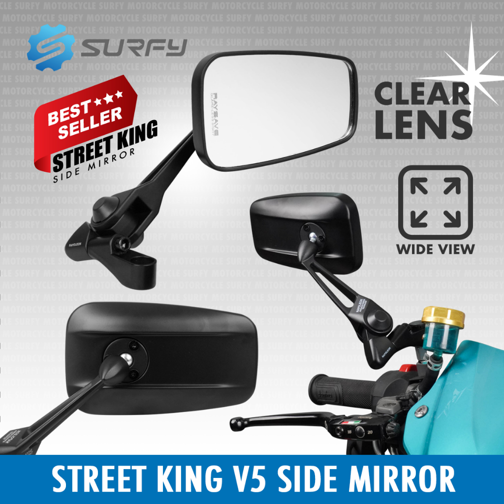 Street King Side Mirror V5 Square Design Big Mirror 8*14cm LTO Passed ...