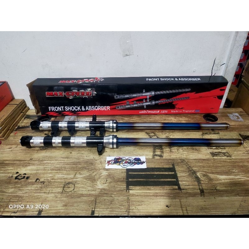 MAX SPEED TITANIUM FRONT SHOCK FOR RAIDER 150 CARB/RAIDER 150 FI ...