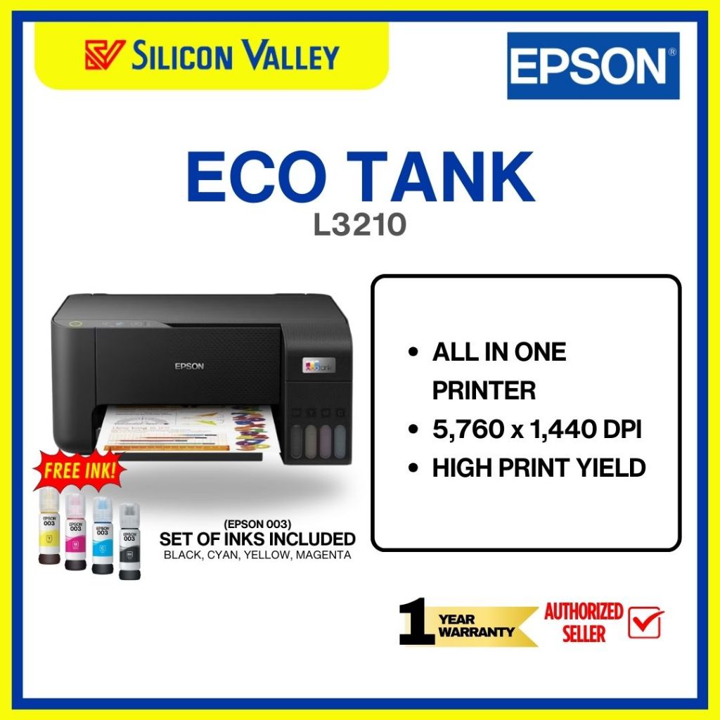 Epson EcoTank L3210 All-in-One Ink Tank Printer (L3210) | Shopee Philippines