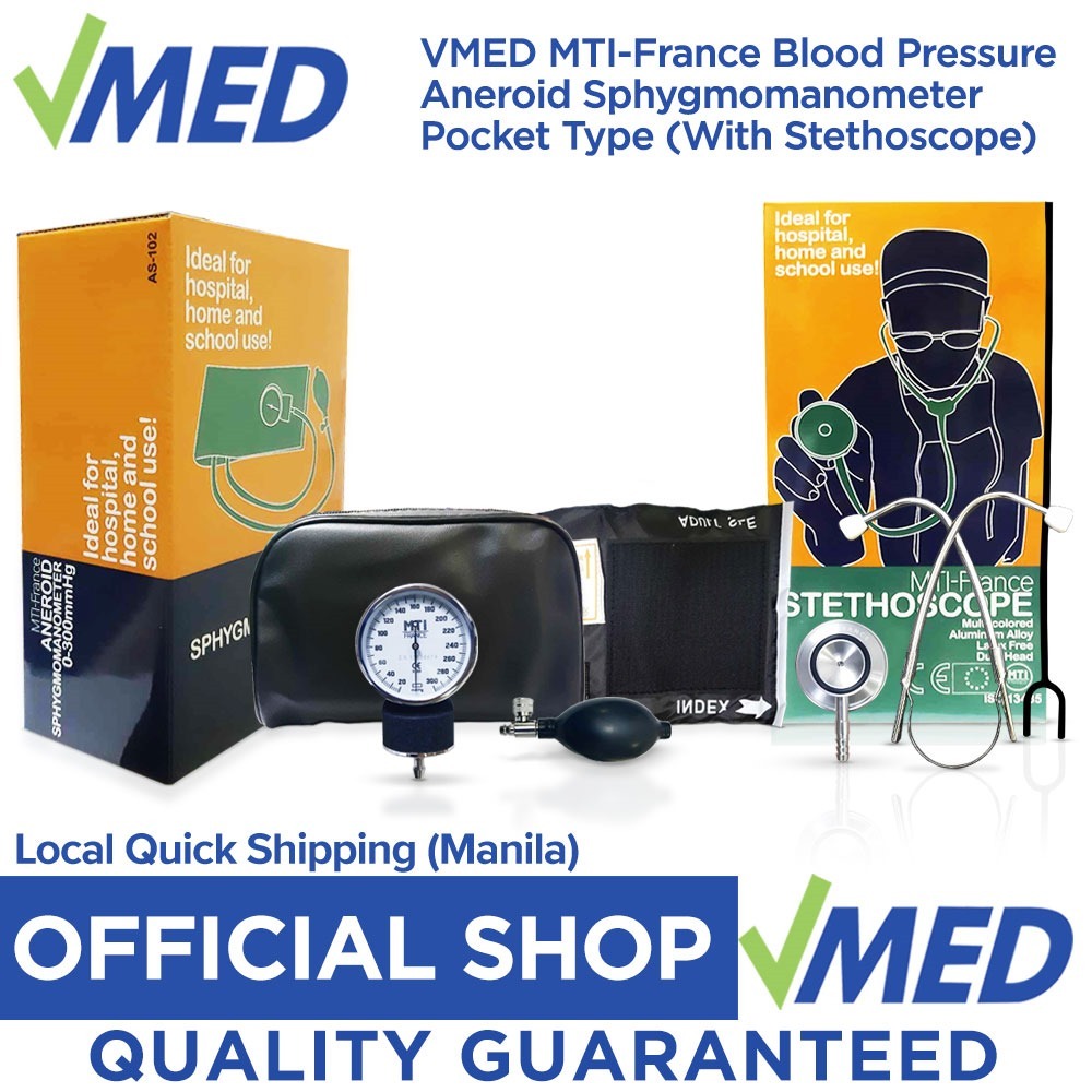 VMED MTI-France Blood Pressure Bp Apparatus and MTI-France Stethoscope | Shopee Philippines