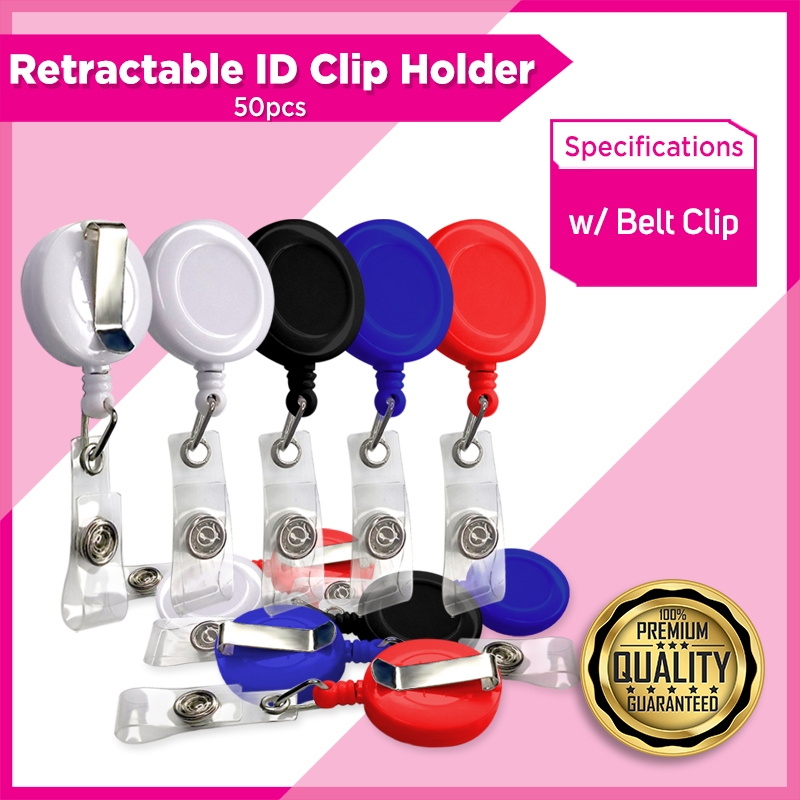 Retractable ID clip holder w/ belt clip (5pcs) | Shopee Philippines