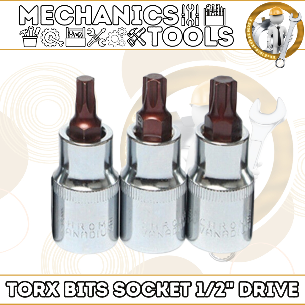 Jrshopeeph Torx Bits Socket with Variation T40,T45 and T50 Cr.V High ...