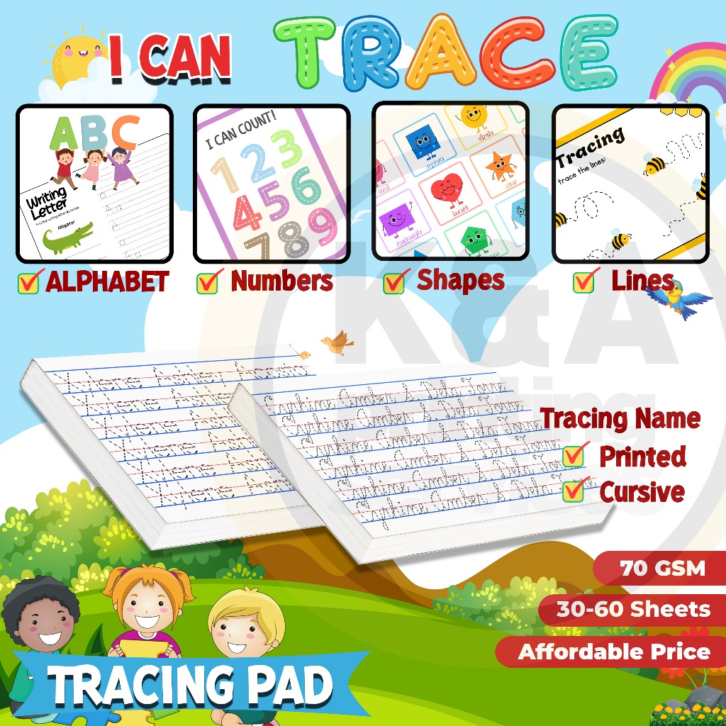 Tracing Pad for kids - Personalized (NAME TRACING)/Cursive Writing ...