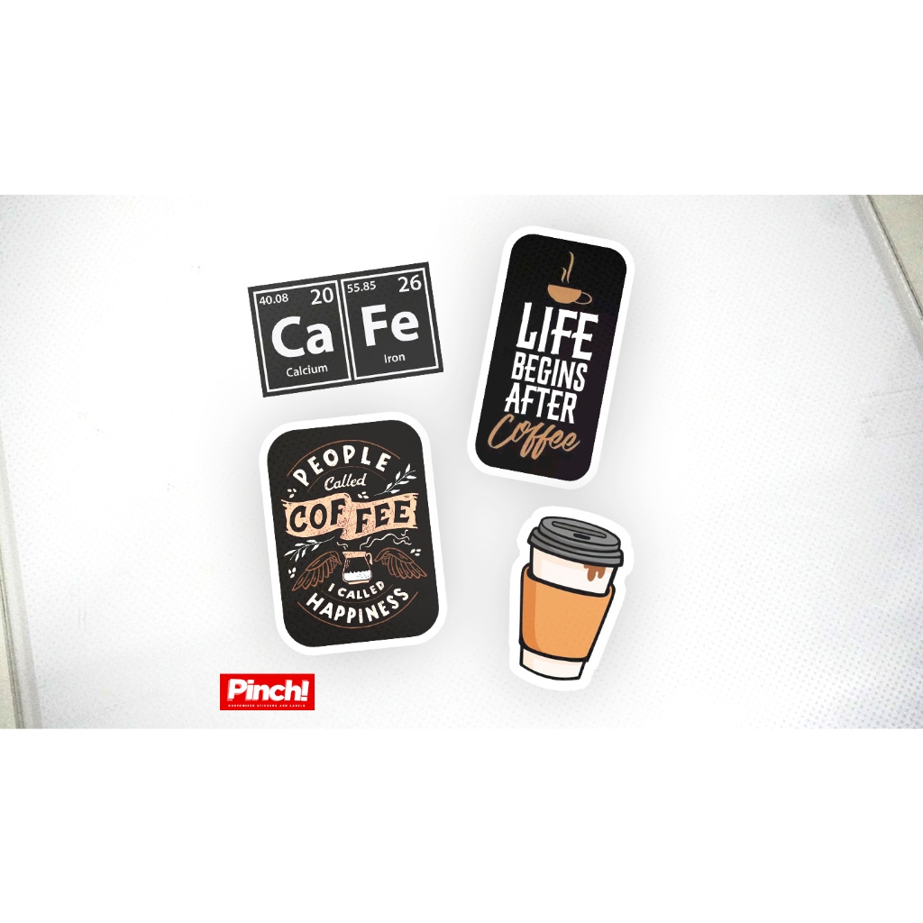 Coffee Stickers - Pinch Coffee Sticker Set (4pcs) | Shopee Philippines