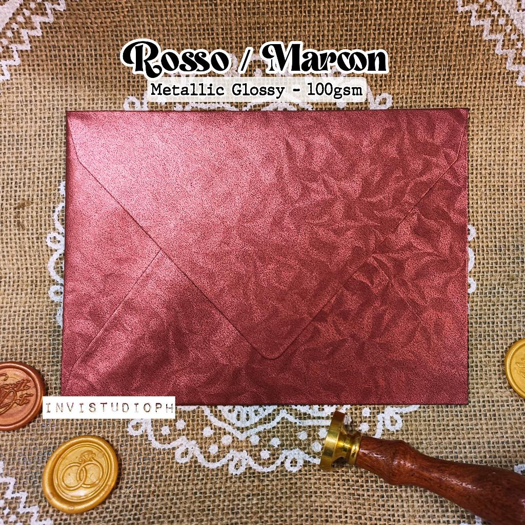 Invitation Envelope ON-HAND | Maroon Burgundy Wine Rosso Dark Red ...