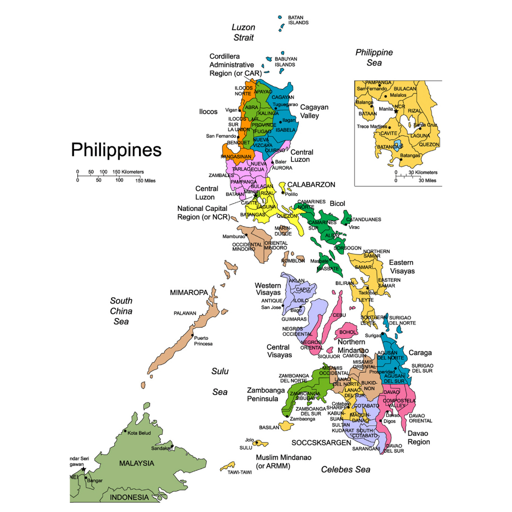 Detailed political and administrative divisions map of the philippines ...