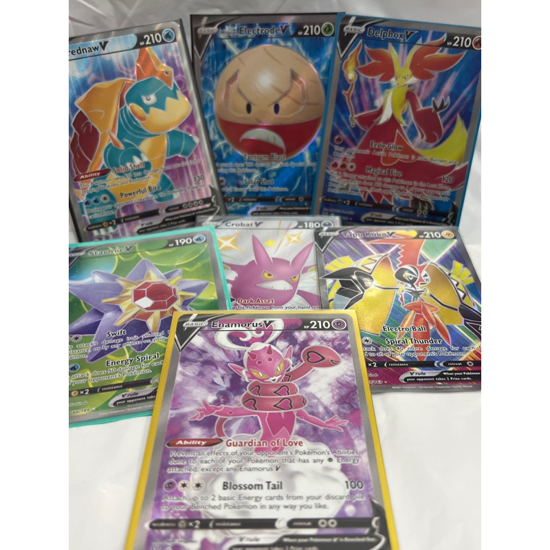 Pokemon TCG- Full Art V cards Hisuian Electrode | Delphox | Drednaw ...