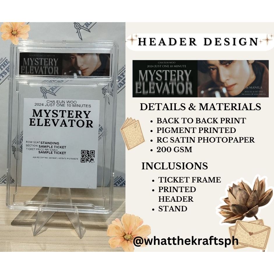 [COD] CHA EUN WOO MYSTERY ELEVATOR IN MANILA ACRYLIC CONCERT TICKET ...