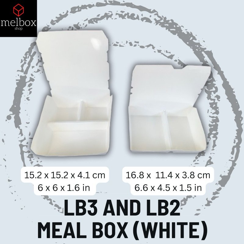 [50 pcs] 2 Division LB2 LB3 3 Division Take Out Meal Box White | Shopee ...