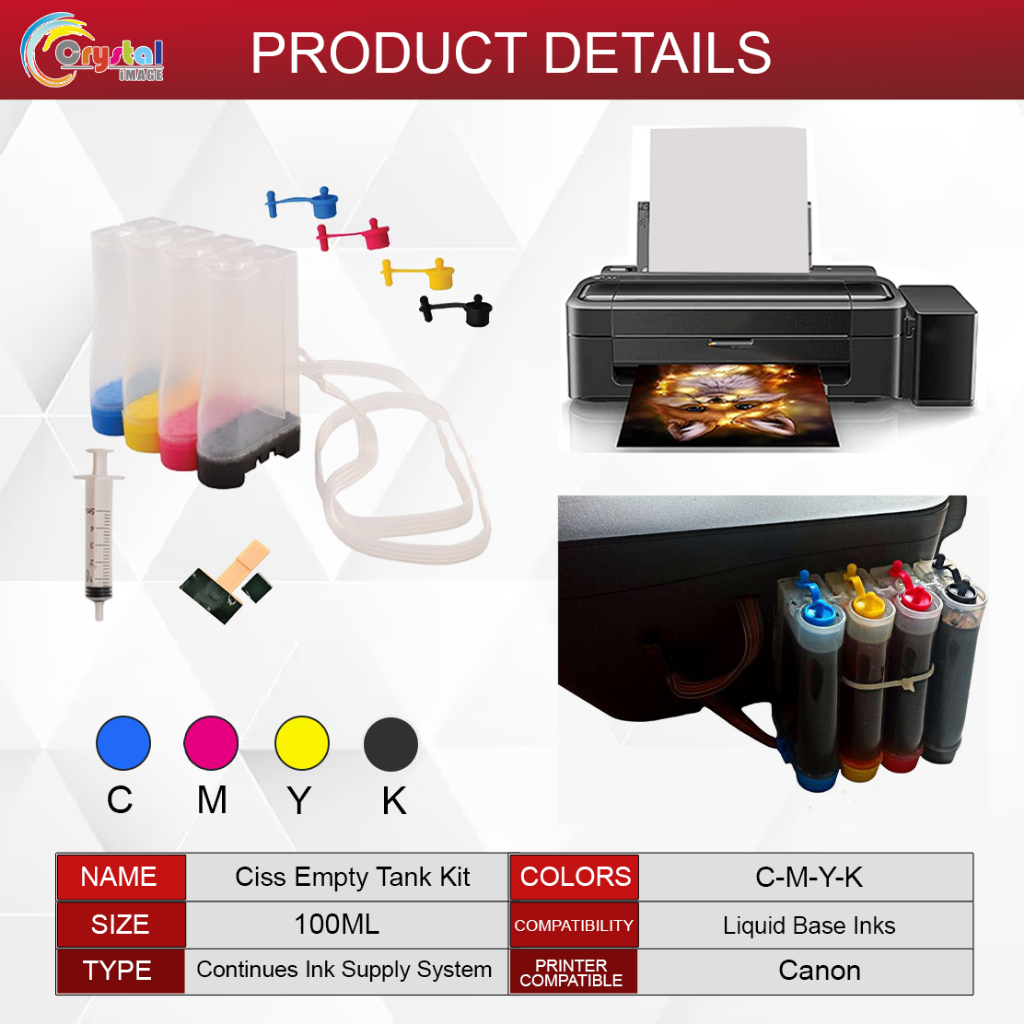 CISS Kit Empty Tank 4 Colors Replacement Ink Tank Universal CISS ...