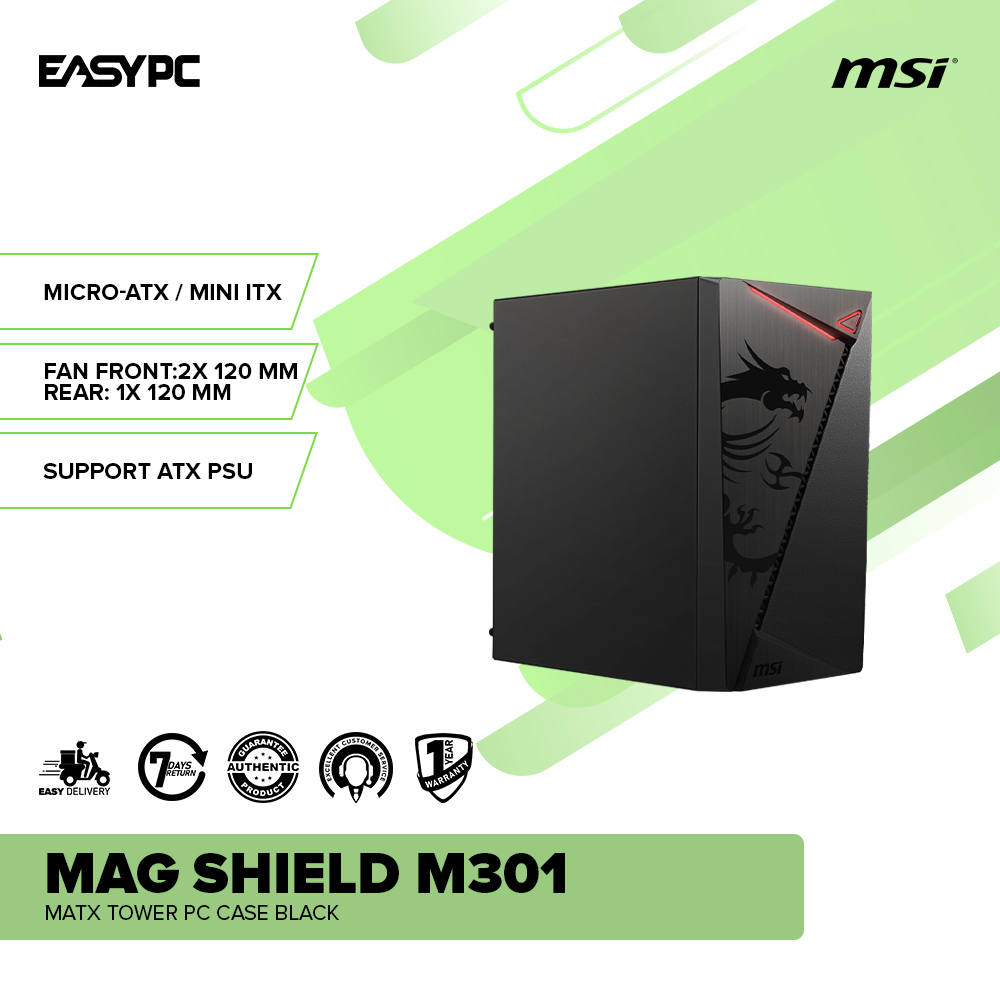 EasyPC| MSI MAG Shield M300/M301 pc case| mATX| Black | Shopee Philippines