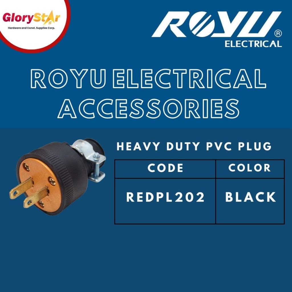 ROYU ELECTRICAL ACCESSORIES HEAVY DUTY PVC PLUG | Shopee Philippines
