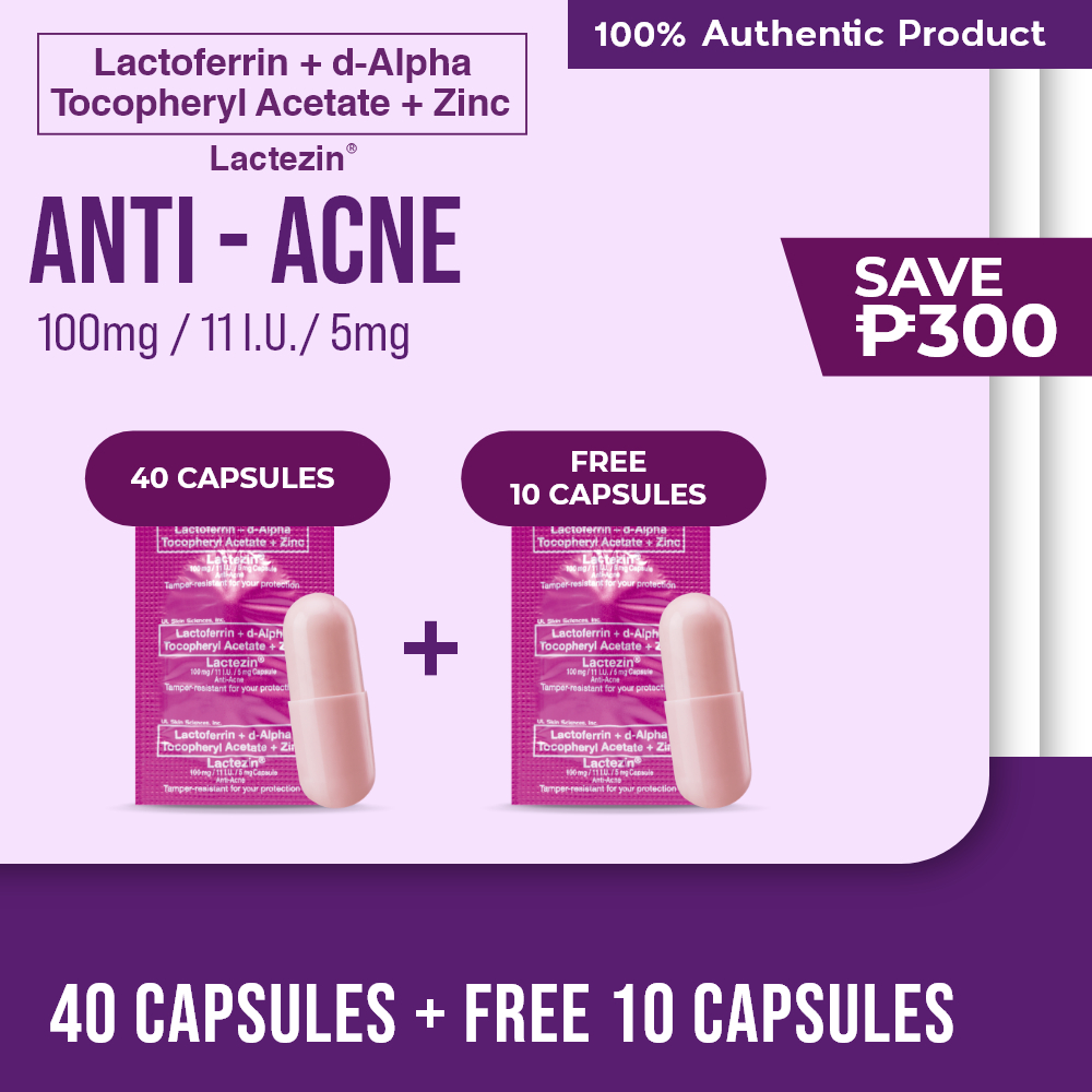 Lactezin 100mg Anti-Acne 40s+ FREE 10 Capsules | Shopee Philippines