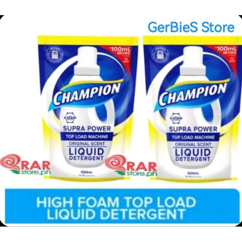 bundle of two champion liquid detergent 1000ml pouch | Shopee Philippines