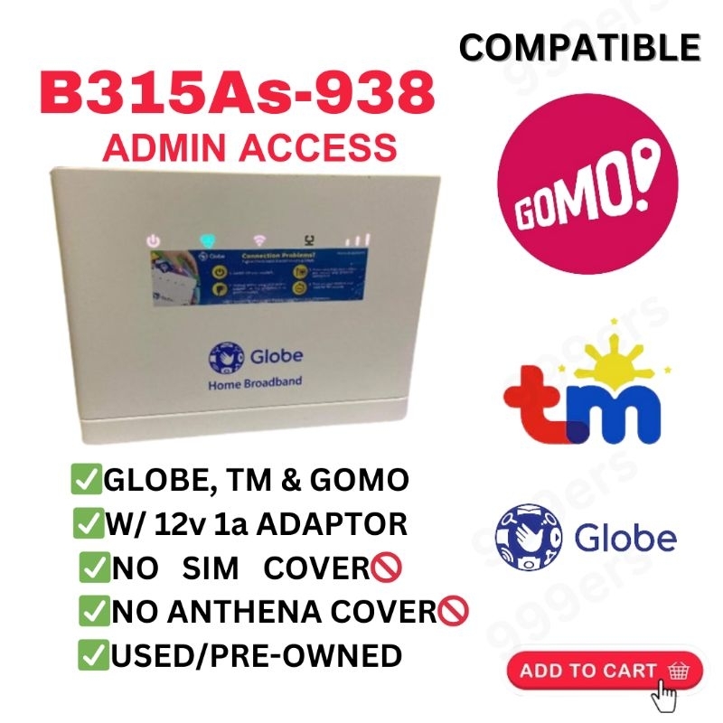 B315S-938 I PREPAID WIFI GLOBE/GOMO (2NDHAND/USED) | Shopee Philippines