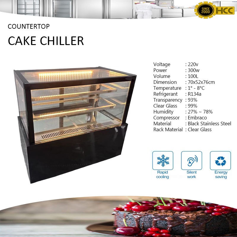 Cake Display Showcase Chiller 100L Table Top Commercial Use | Shopee ...
