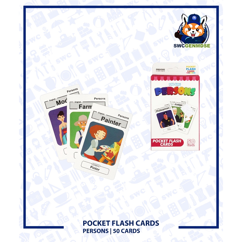 Pocket Flash Cards 50 PCS | Two Language Flash Cards (English+Tagalog ...