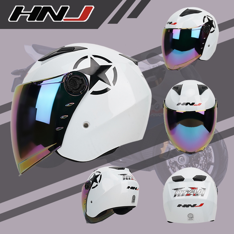 HNJ Ff860 Half Face Tinted Visor Helmet | Shopee Philippines