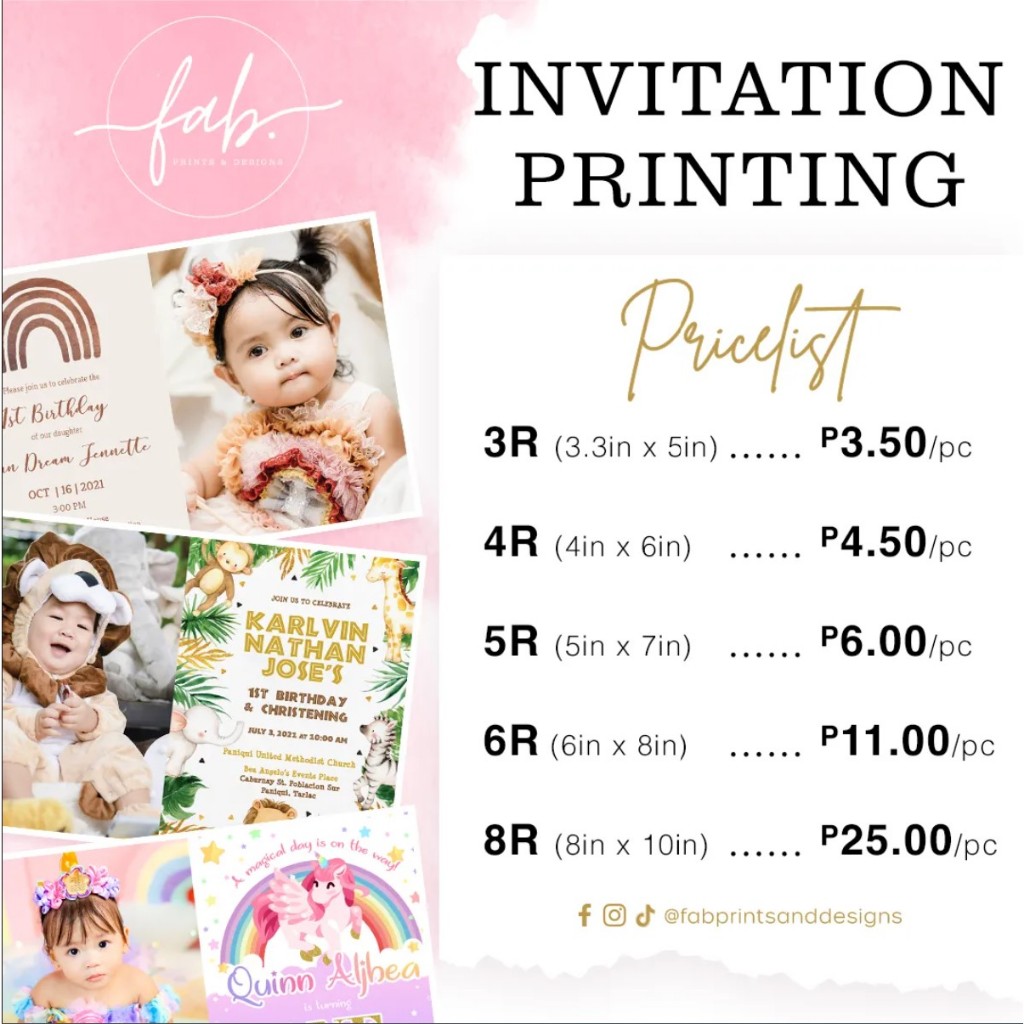 Invitation Printing Any Sizes | Shopee Philippines