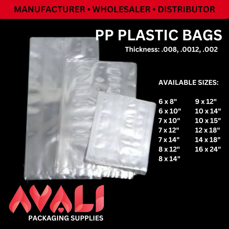 PP BAGS (CLEAR) BIG SIZES (100pcs/Pack) | Shopee Philippines