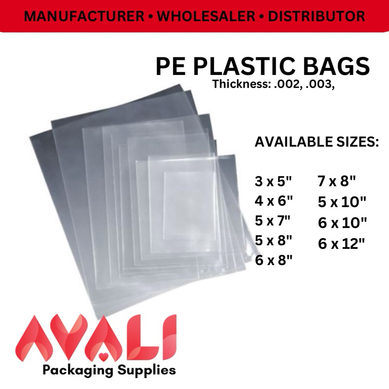 PE Plastic Bag Thickness .002/.0025/.003 SMALL SIZES (100pcs) | Shopee ...