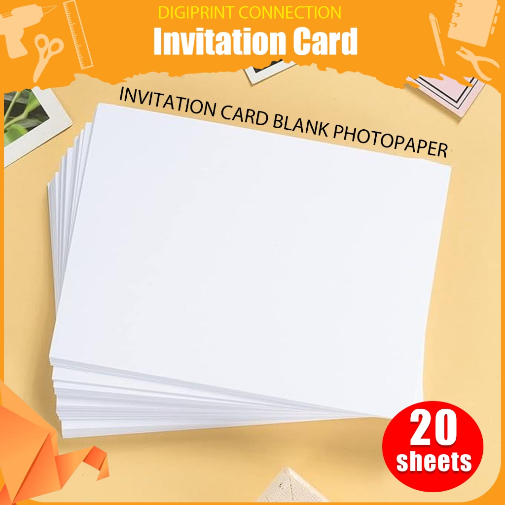 20s Invitation Card Blank Matte Photopaper A4 Size White Double Sided ...