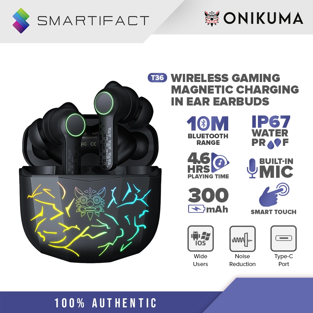 ONIKUMA T36 TWS Gamer Wireless Stereo Magnetic Charging In Ear Gaming ...