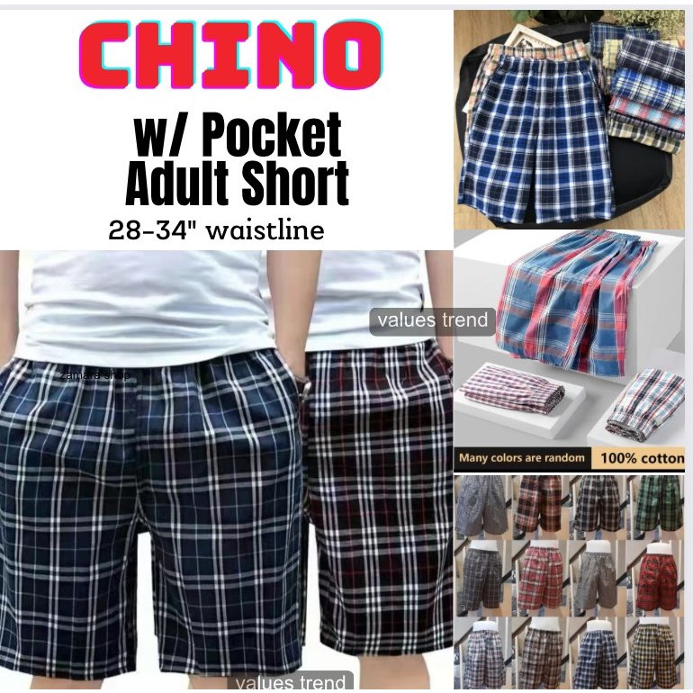 Chino Adult Tokong Checkered Stripe w/ POCKET Unisex for Tall Adult ...