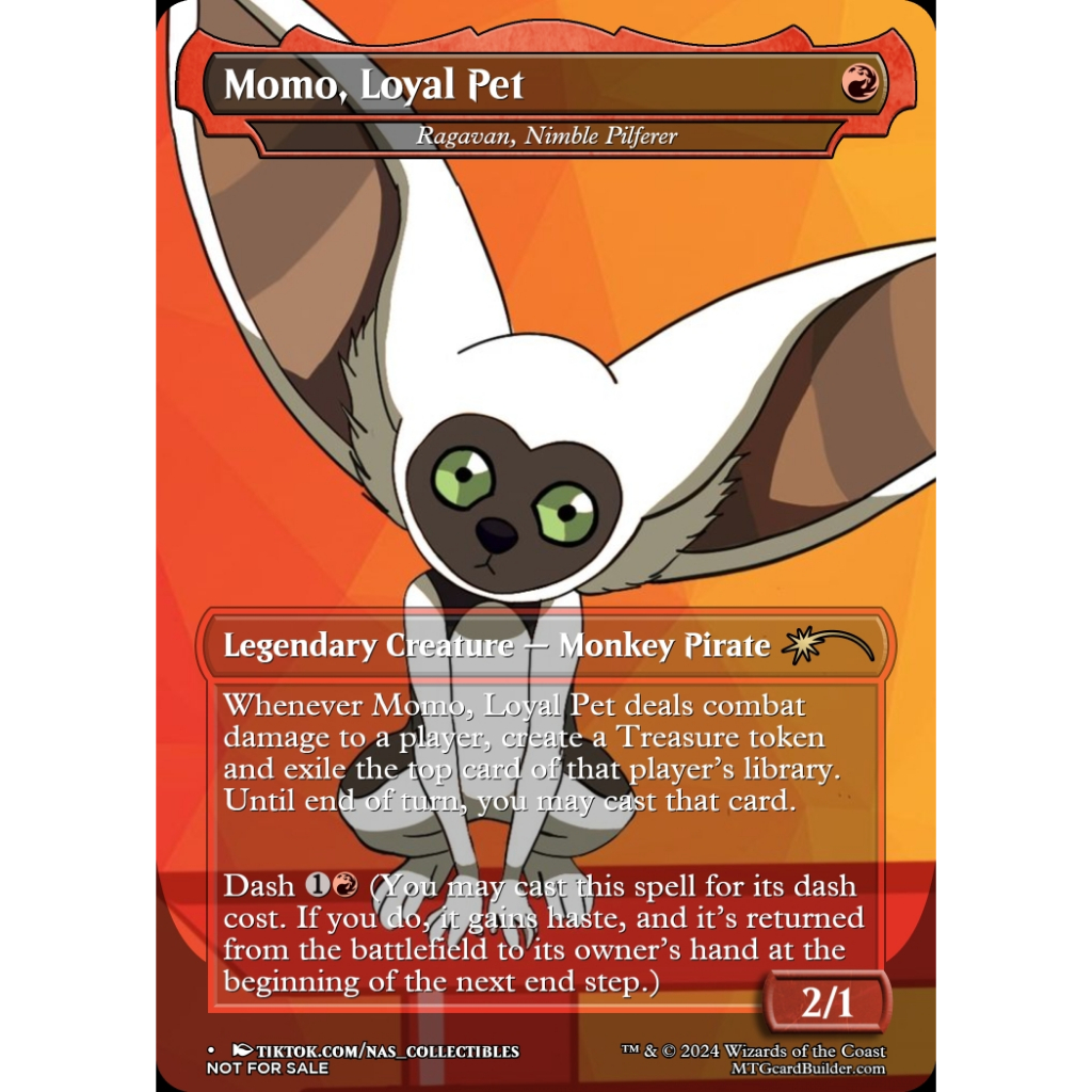Momo Avatar Pet ALT Custom MTG Token Foil, Glossy, 3D, Glossy, Stained ...