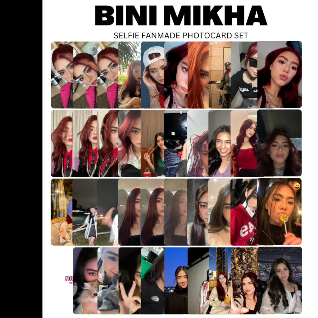 BINI Mikha Selfie Fanmade Photocard Set [With Backprint] | Shopee ...