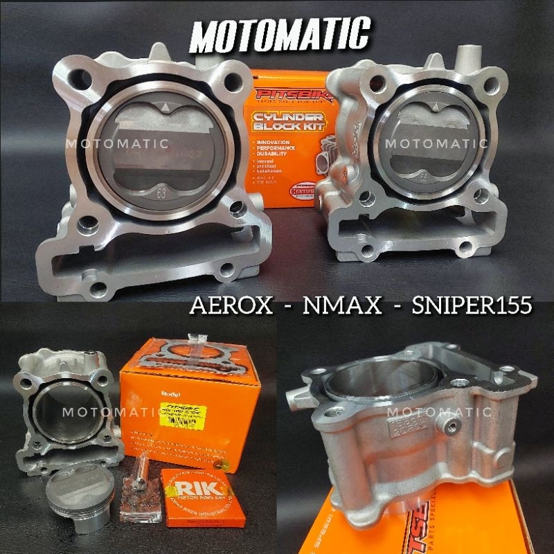 NMAX, AEROX, SNIPER 155 | Pitsbike Steel bore kit / Cylinder ( 63mm ...