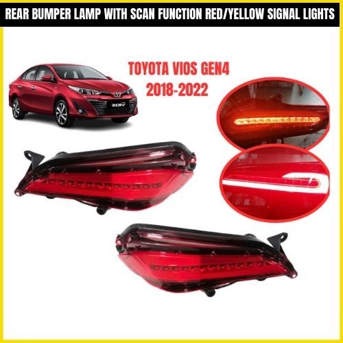 2018-2021 TOYOTA VIOS GEN4 REAR BUMBER LAMP W/ FUNCTION RED/YELLOW ...