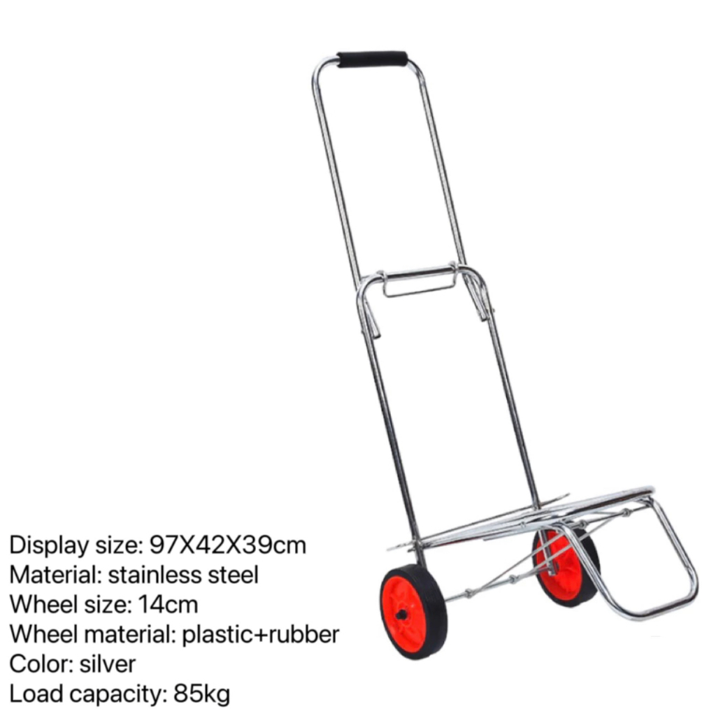 Stainless Steel Pull Rod Car Hand Truck Luggage Cart Small Trailer ...