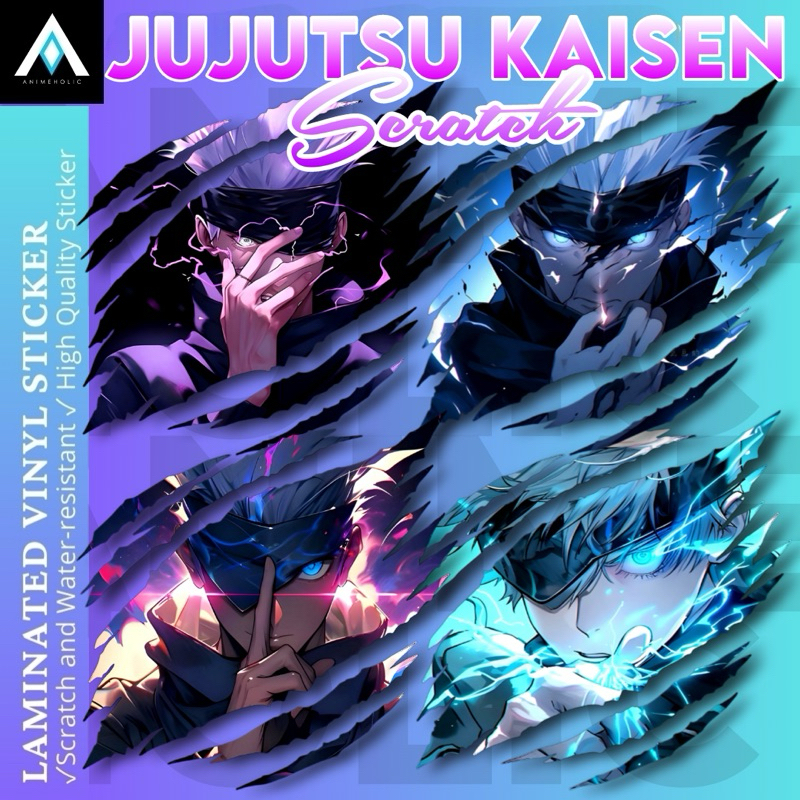 SATORU GOJO JUJUTSU KAISEN PREMIUM ANIME SCRATCH LAMINATED VINYL ...
