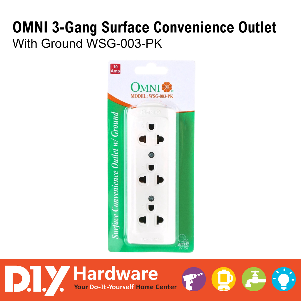 Omni 3-Gang Surface Convenience Outlet with Ground WSG-003-PK | Shopee Philippines