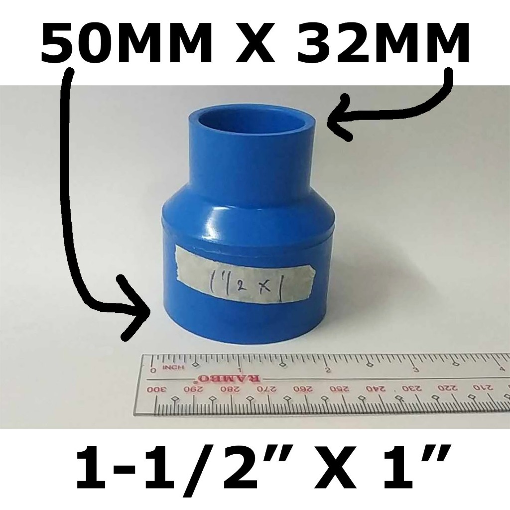 PVC BELL REDUCER 50MM X 32MM BLUE FOR CLEAN WATER ----------------- PVC ...