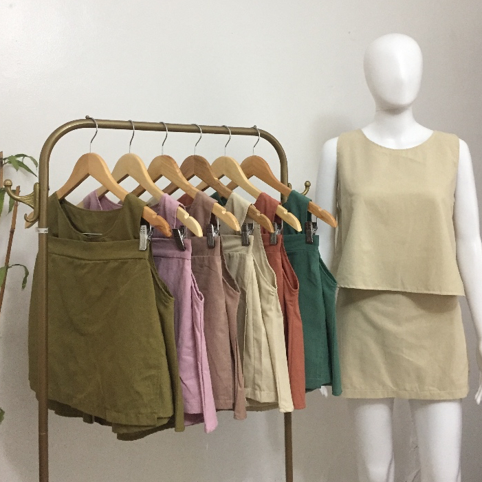 Coordinate Blouse and Skort (Palda Short) | Shopee Philippines
