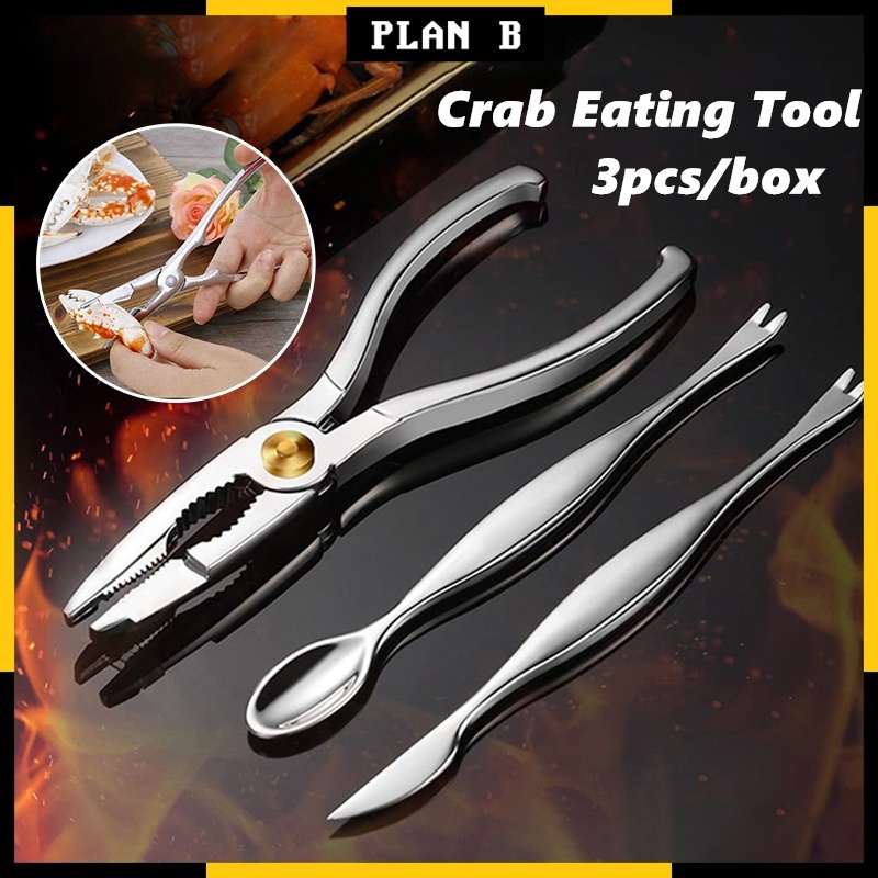 3Pcs/Set Stainless Steel Seafood Tool Crab Eating Tool Set Crab Pliers ...