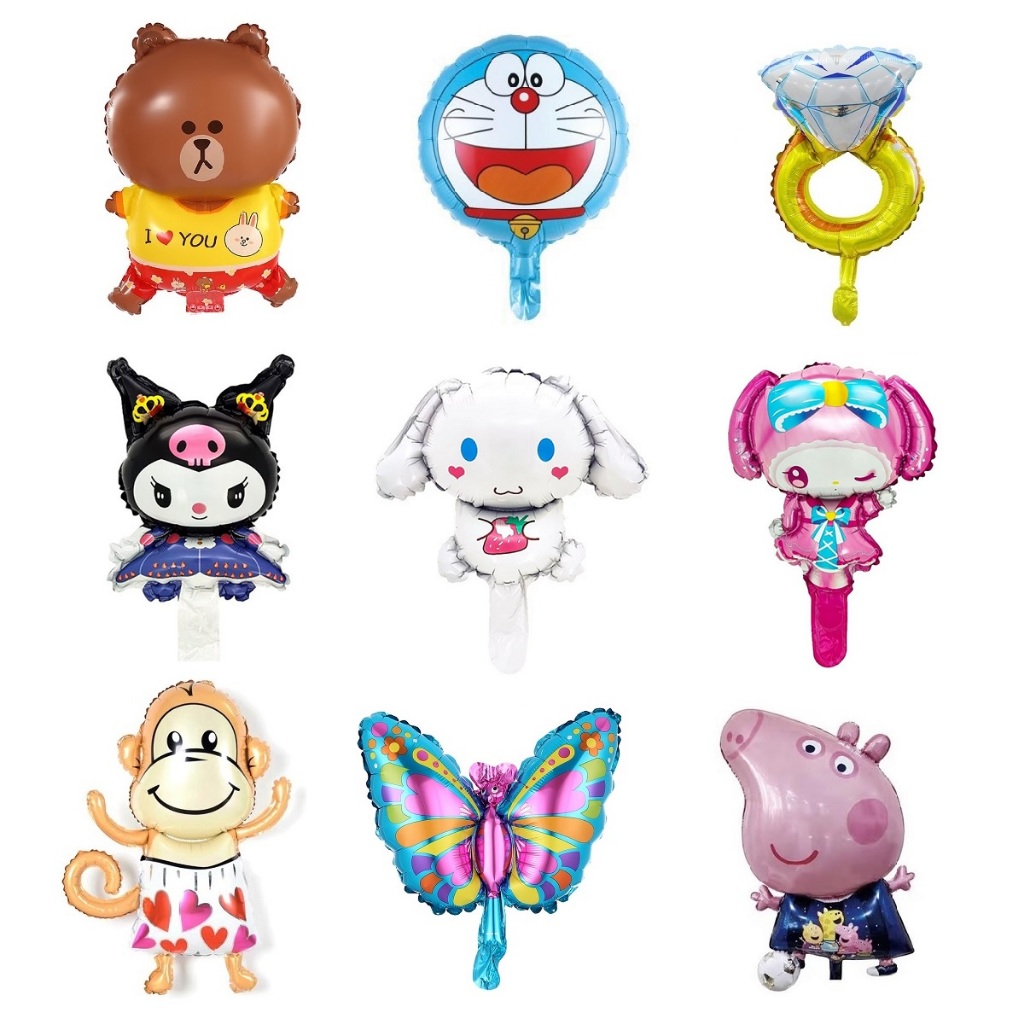 Mini Cartoon Characters Foil Balloon Kuromi Melody Cinnamoroll Balloon ...