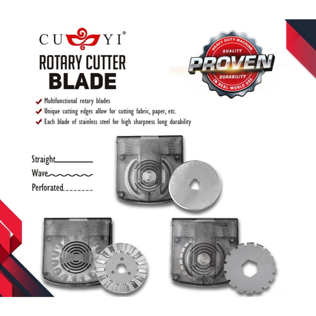 3-Way Rotary Cutter Blade ( Straight / Wave / Perforated ) | Shopee ...