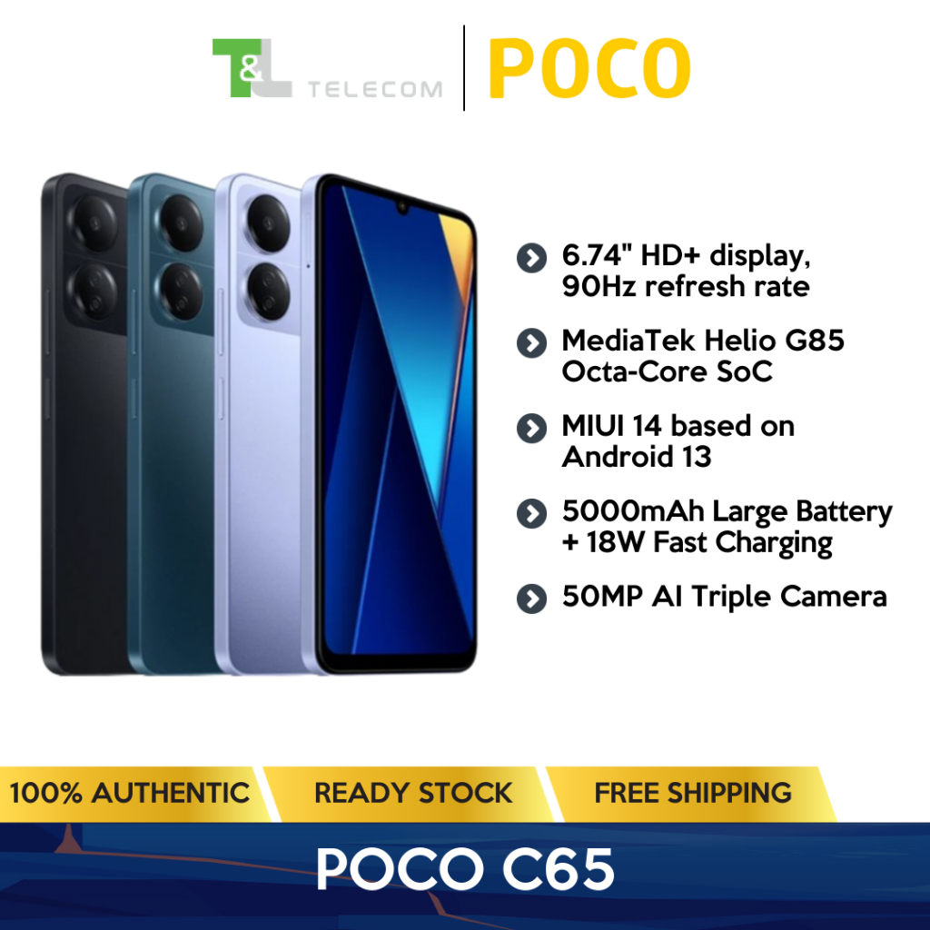 POCO C65 Dual SIM 6GB+128GB/8GB+256GB LTE | Smooth 6.74" 90Hz Display | 50MP AI Triple Camera ...