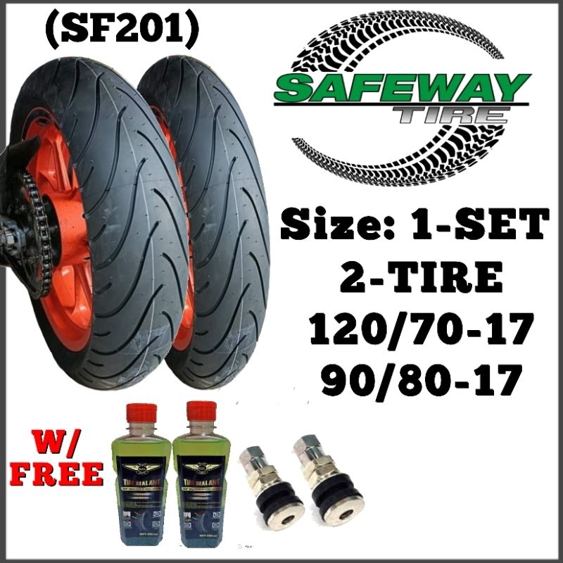 Safeway tire/ Set Front & Rear size 17 120/70-17 & 90/80-17 Free ...