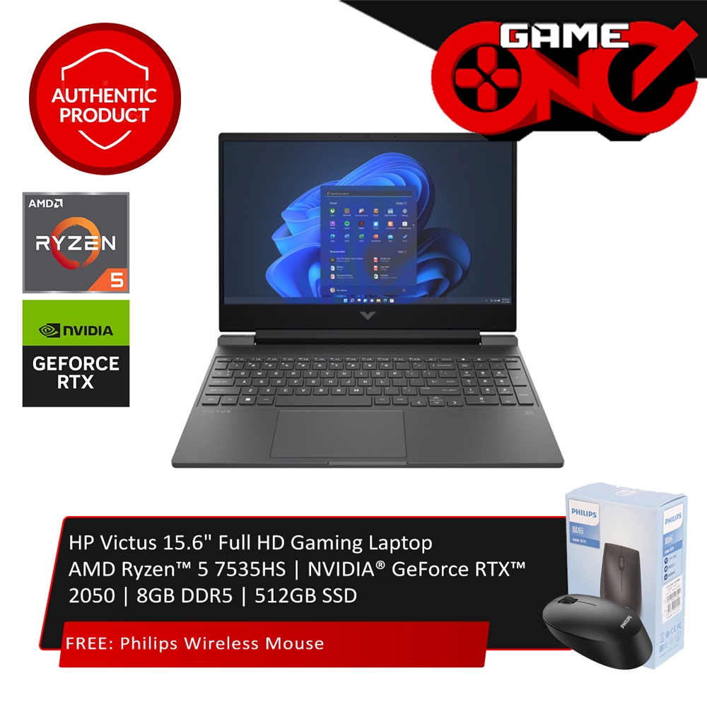 HP Victus 15.6" Full HD Gaming Laptop | AMD Ryzen™ 5 7535HS | NVIDIA ...
