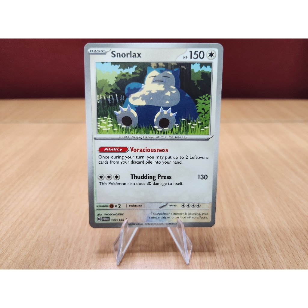 Regular and Rev Holo Snorlax Pokemon 151 - 143/165 - Scarlet and Violet ...