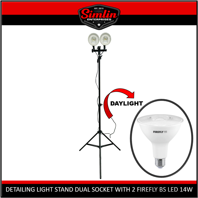 DETAILING LIGHT STAND DUAL SOCKET WITH 2 FIREFLY DAYLIGHT BASIC SERIES ...