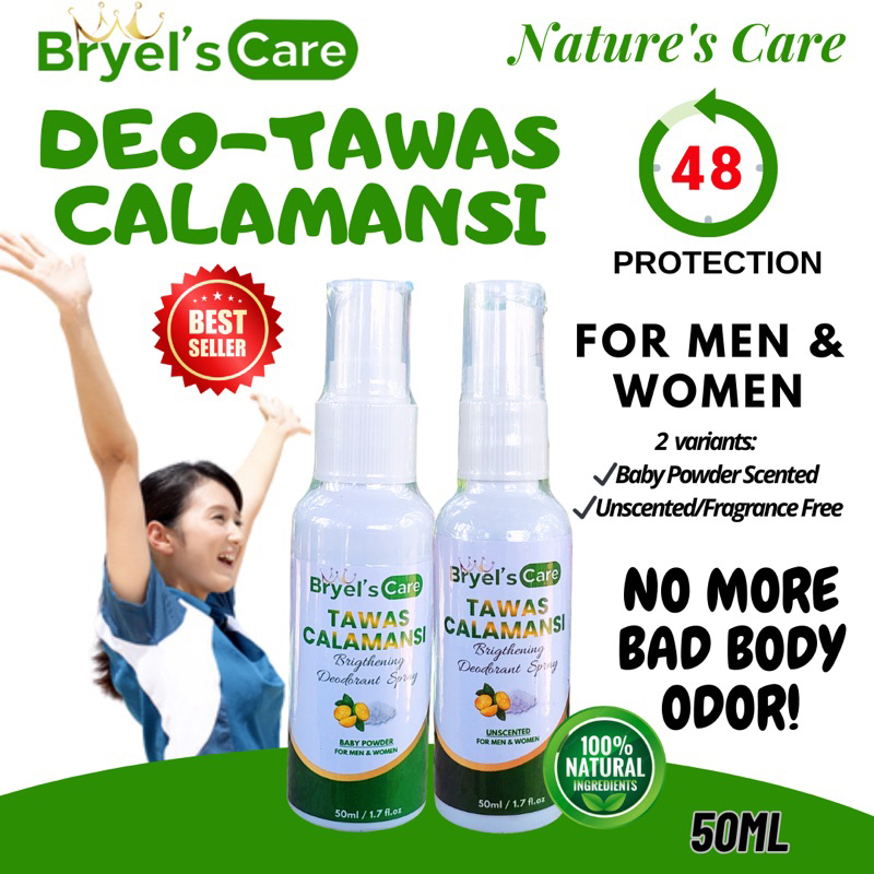 Bryel's Care ™️ 50ml Tawas Calamansi Deodorant Spray for Teens and Adult Baby Powder Scent ...