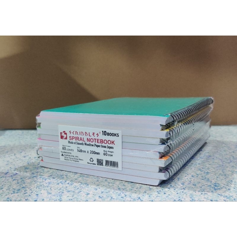 1 Ream Scribbles Spiral Notebook 10 Books 80 Leaves | Shopee Philippines