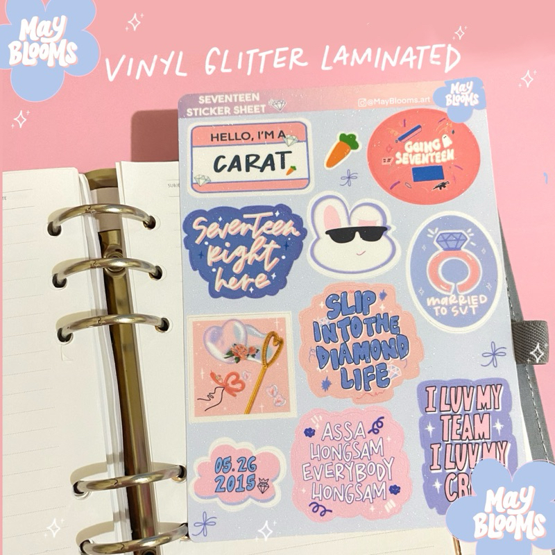 Seventeen Sticker sheet, Seventeen Waterproof Vinyl Stickers, Kpop ...