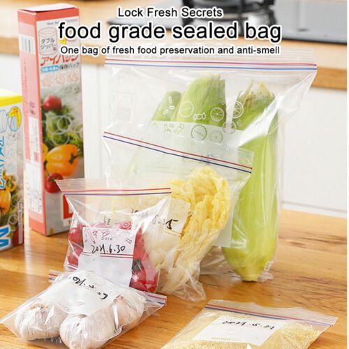 Zipper type food storage bag vegetable fresh-keeping bag double sealed ...